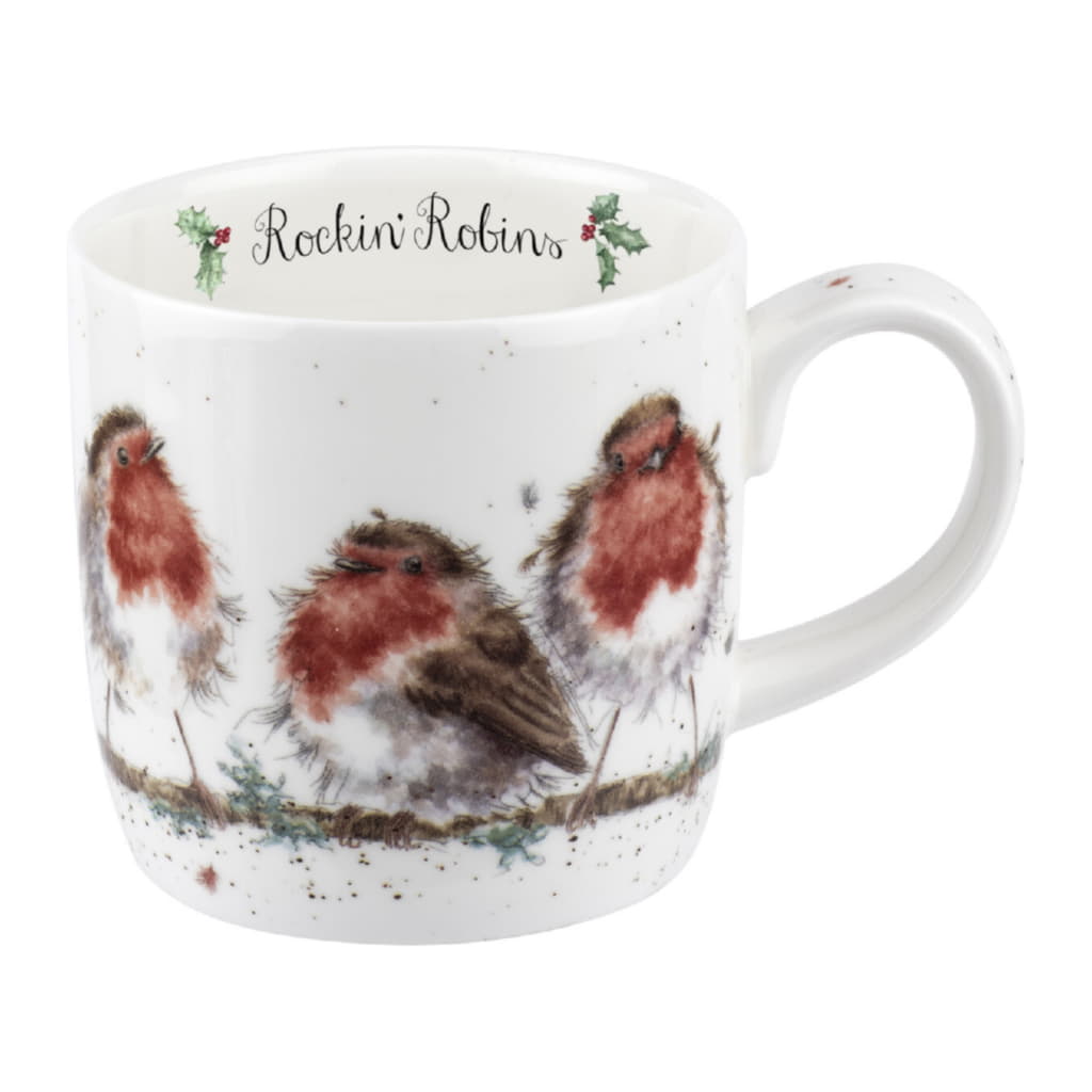 Wrendale Designs Mugg 31cl, Rockin Robins Robin - Önska