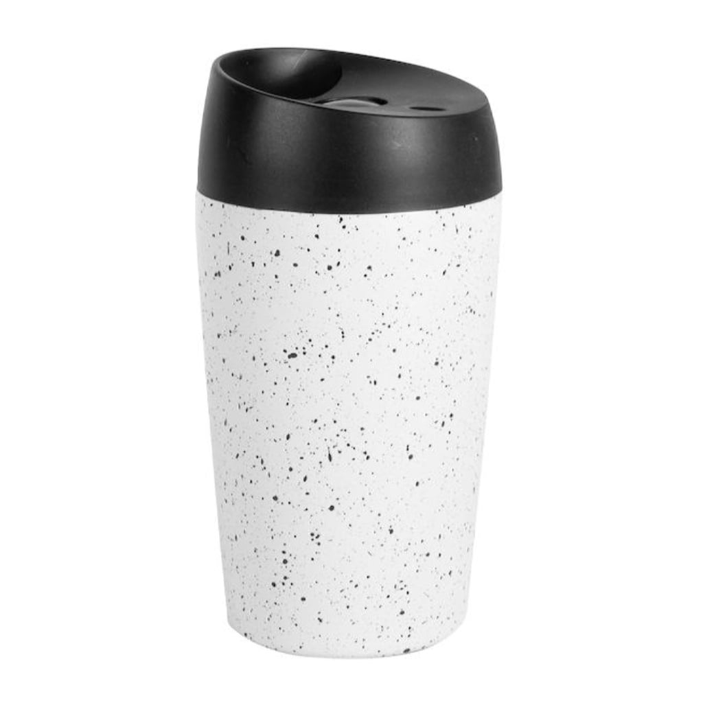 Loke Travel Mug Speckle 24cl, Vit med Svart - Önska